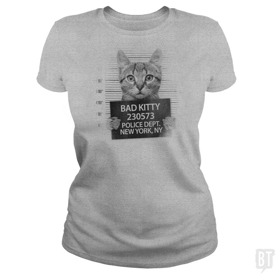 Funny Cute Bad Kitty Cat T-Shirt | Cute Funny Cat Tee – BustedTees.com