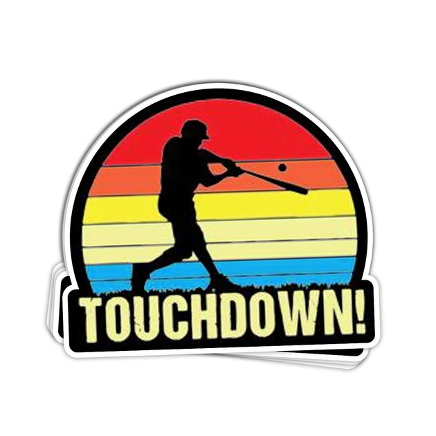 Touchdown Baseball Vinyl Sticker | BustedTees.com