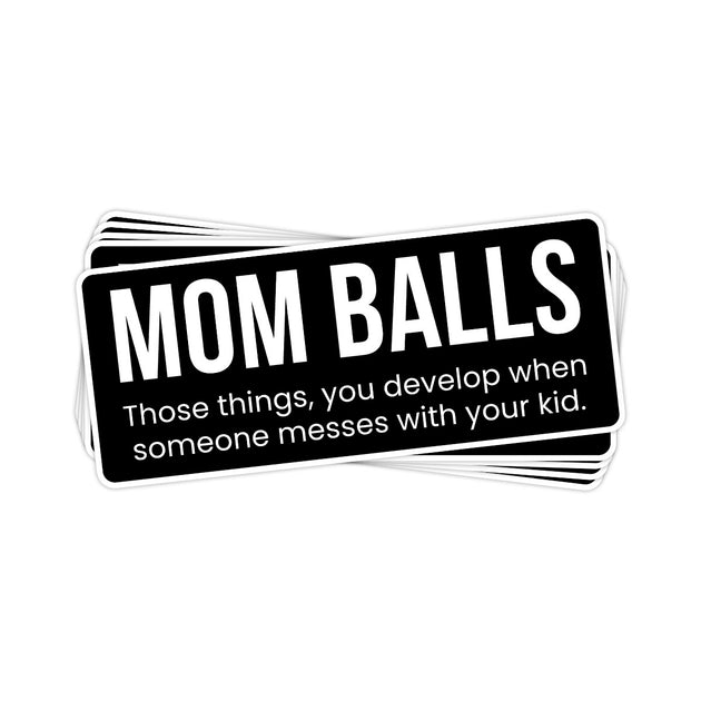 Mom Balls Vinyl Sticker | BustedTees.com