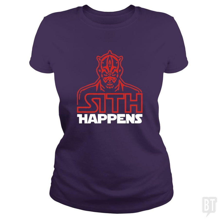Sith Happens T-Shirt – Funny Star Wars Parody Tee for Fans – BustedTees.com
